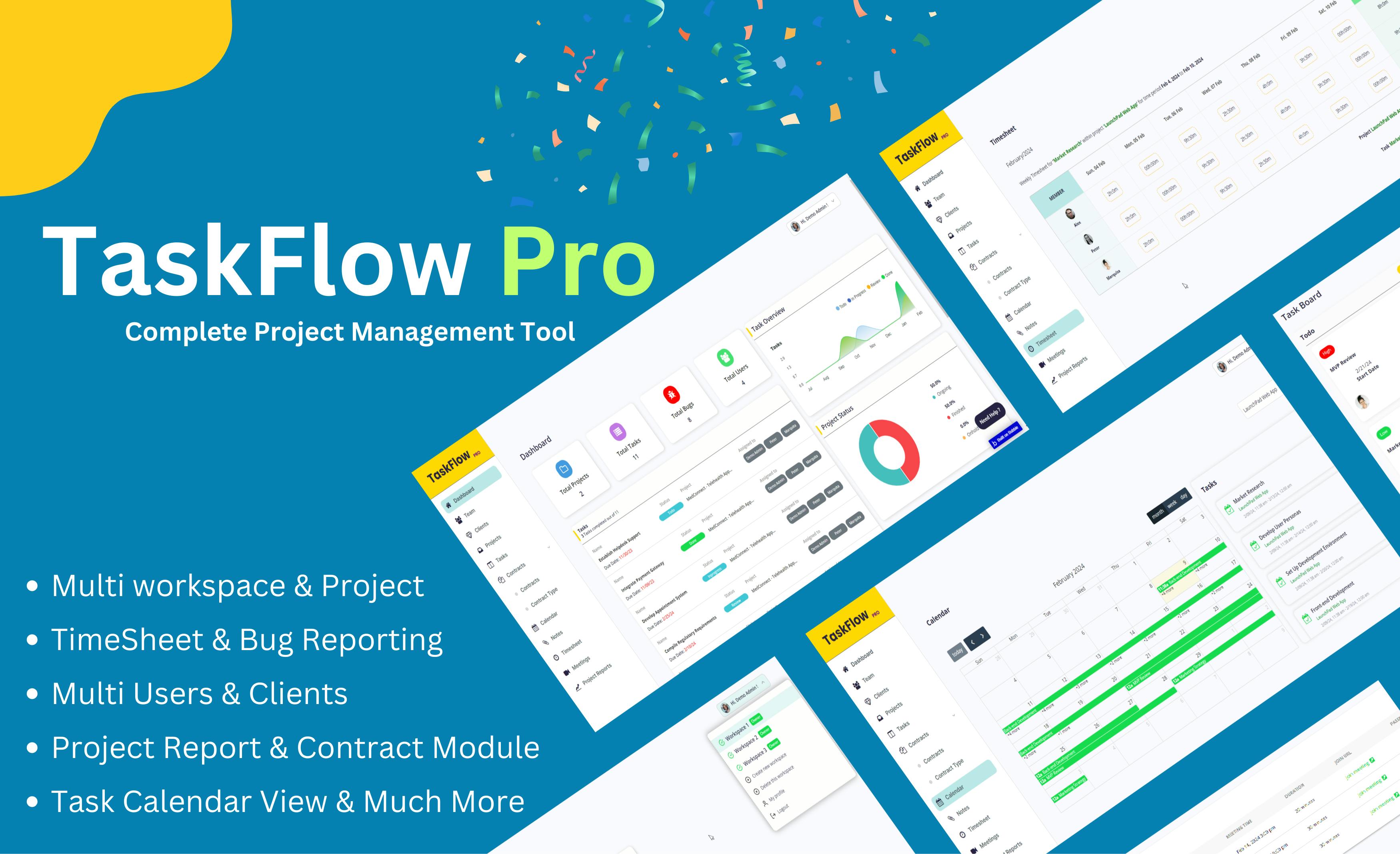 Taskflow Pro Template | Bubble Taskflow Pro Template | Bubble