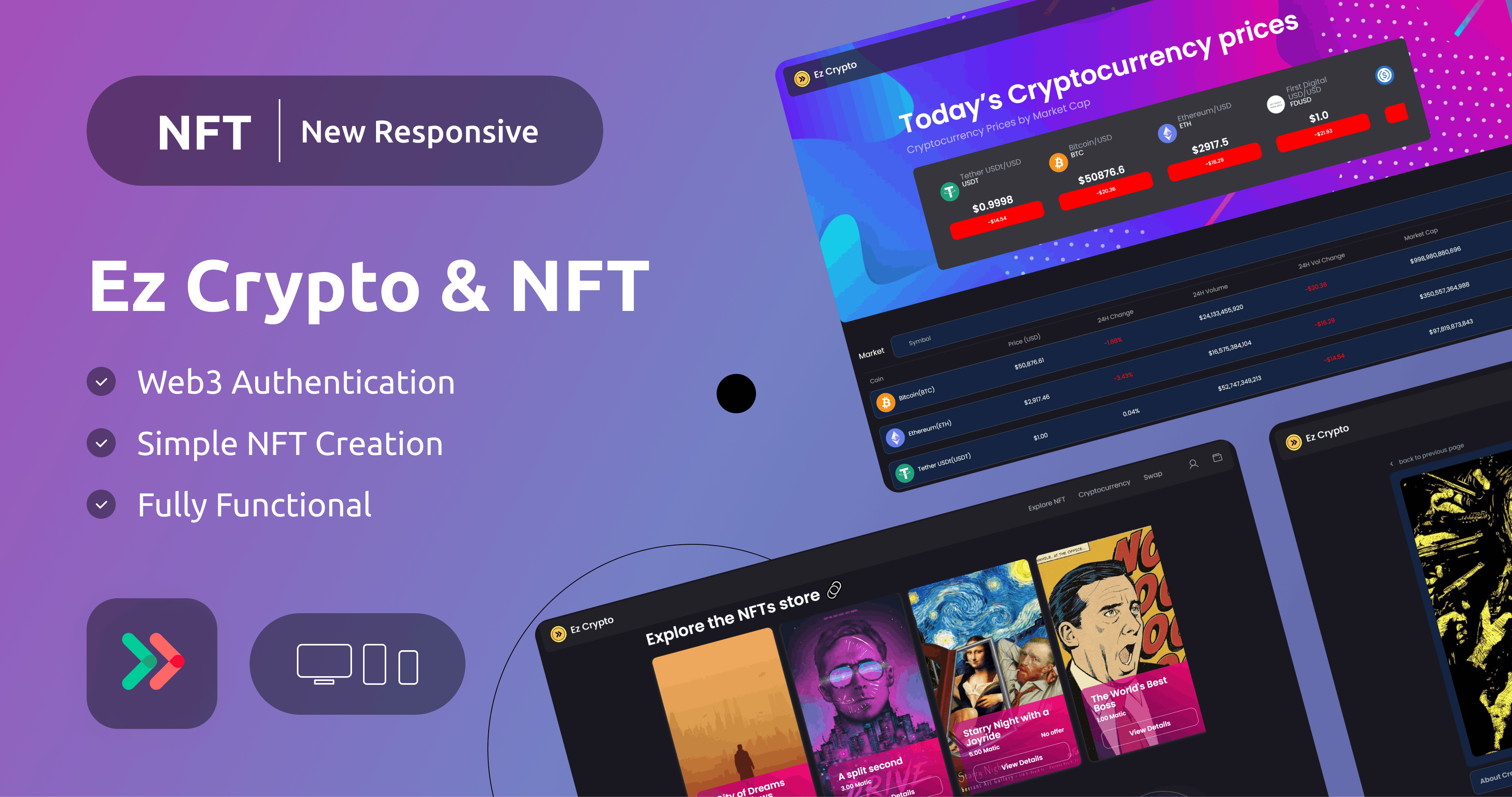 Ez Crypto & NFT Market Template | Bubble