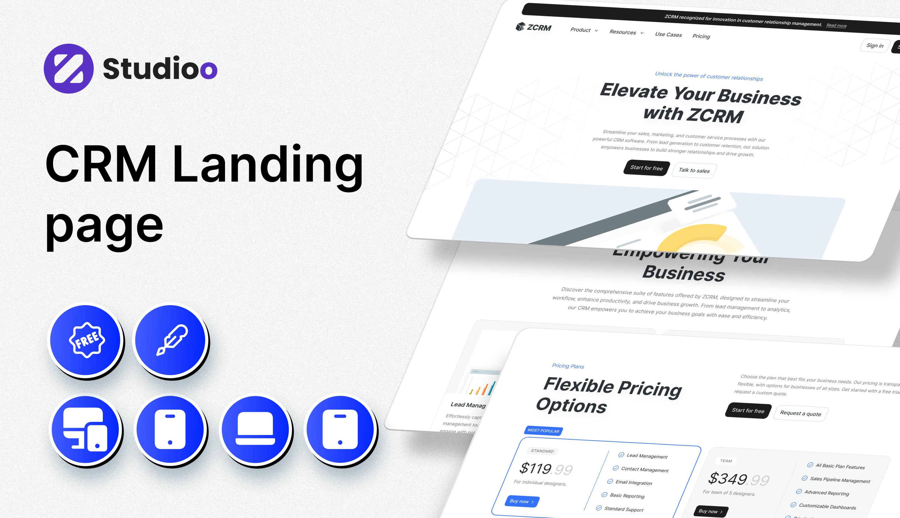 CRM SaaS Landing | Z Studioo Template | Bubble CRM SaaS Landing | Z Studioo Template | Bubble