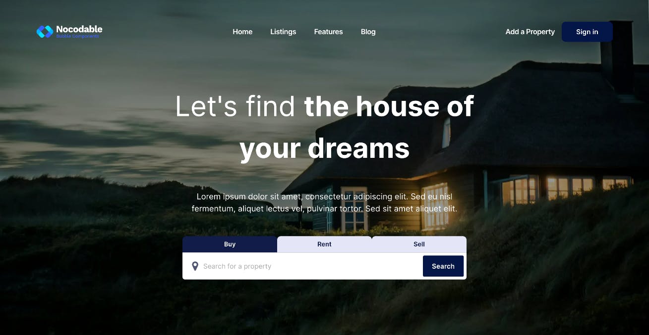 Real Estate Homepage Template Template | Bubble