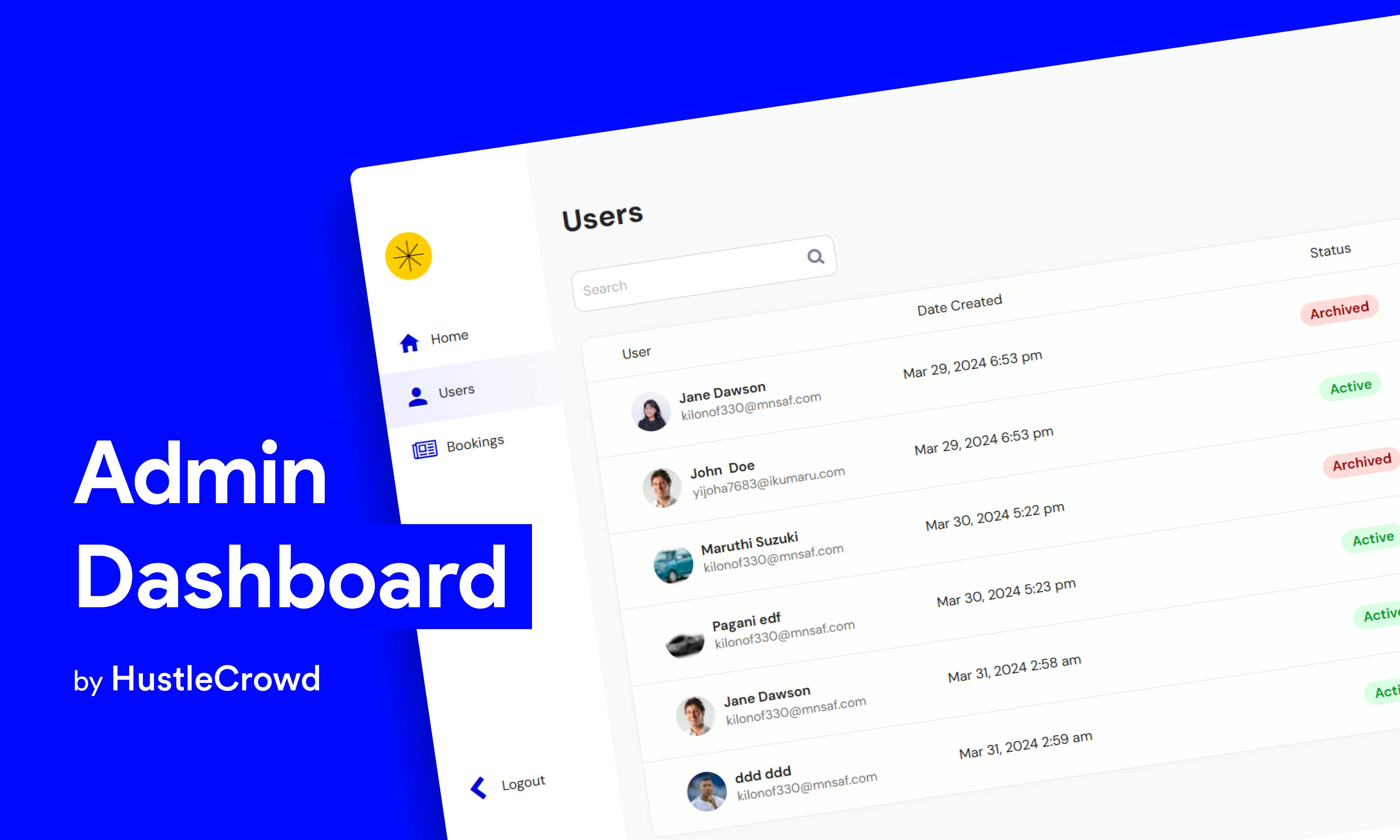 Admin Dashboard Template | Bubble