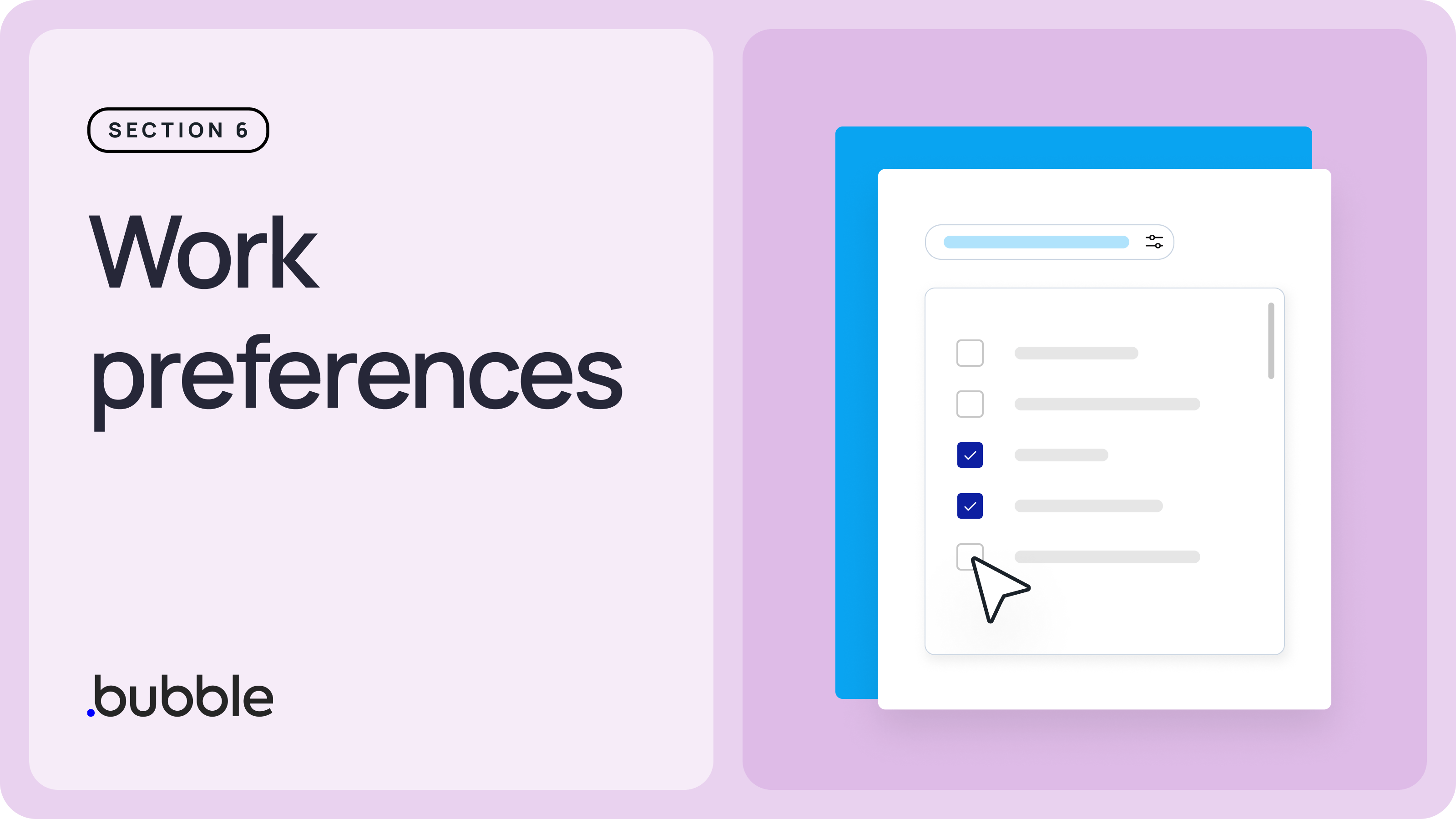Work preferences | Bubble