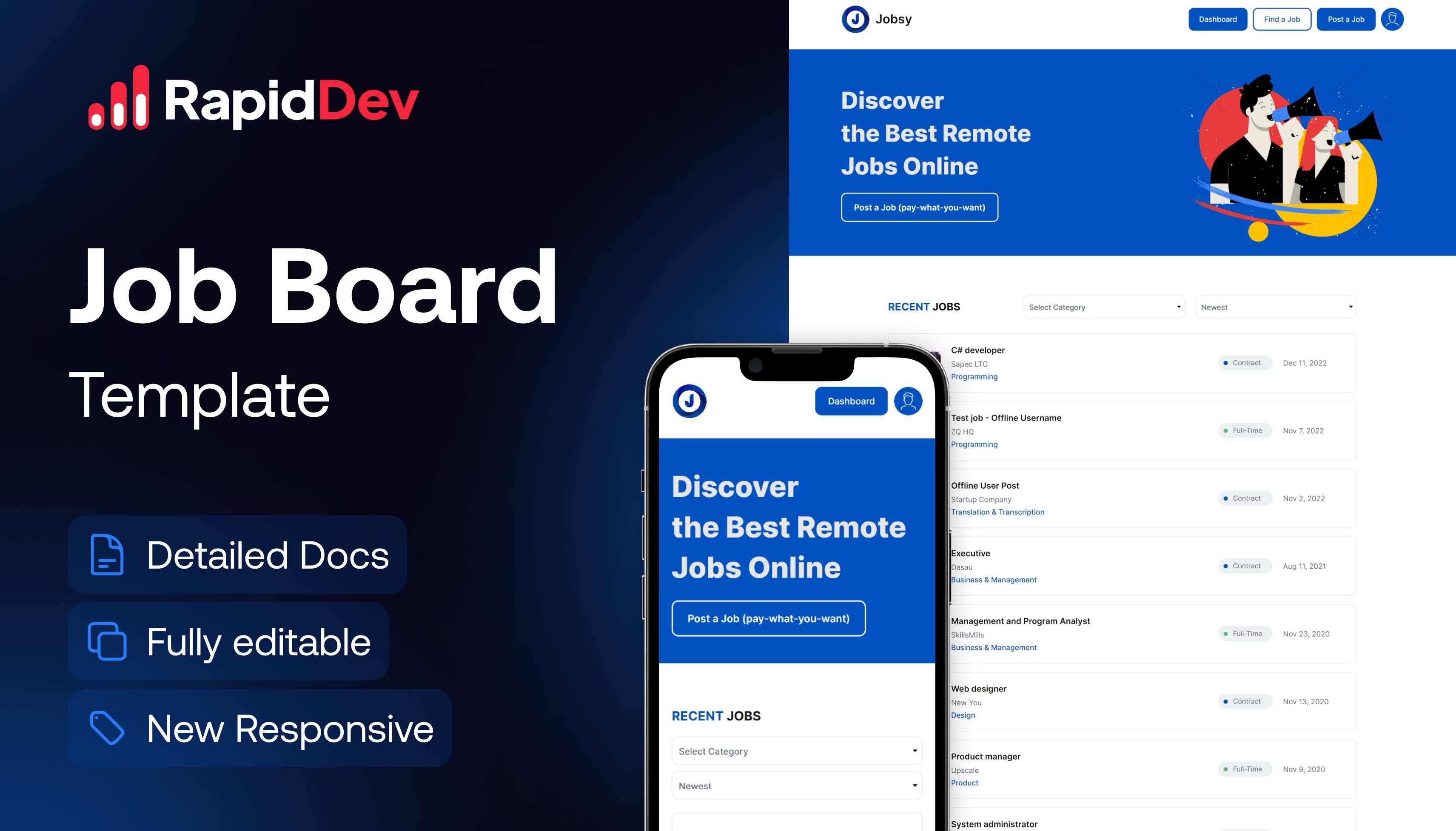 Jobsy - Job Board Template Template | Bubble