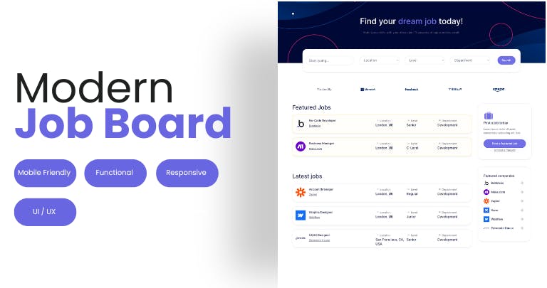 Modern Job Board Template | Bubble