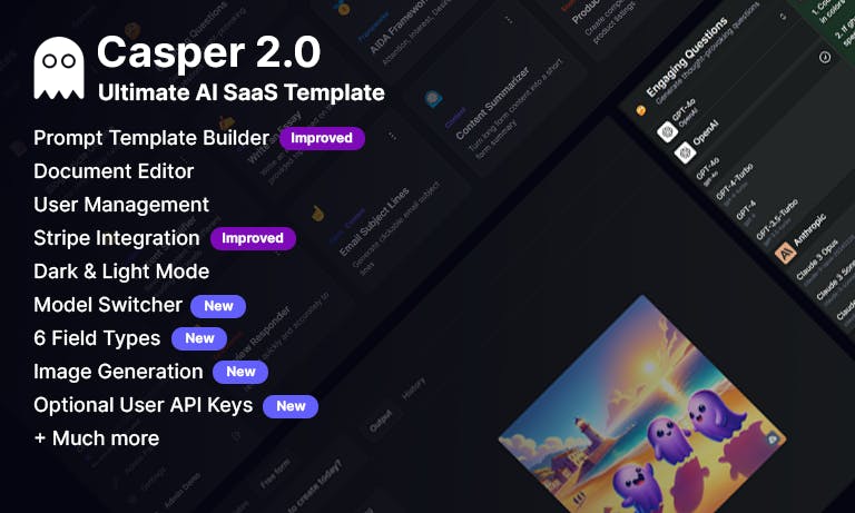 Casper 2.0 - Ultimate AI SaaS Template | Bubble