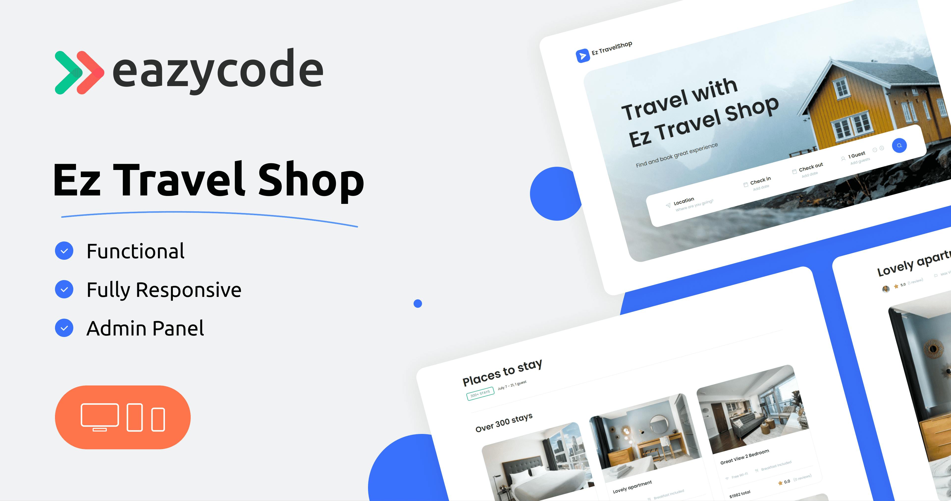 Ez Travel Shop Template | Bubble