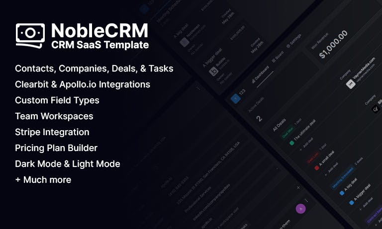 NobleCRM - CRM SaaS Platform Template | Bubble