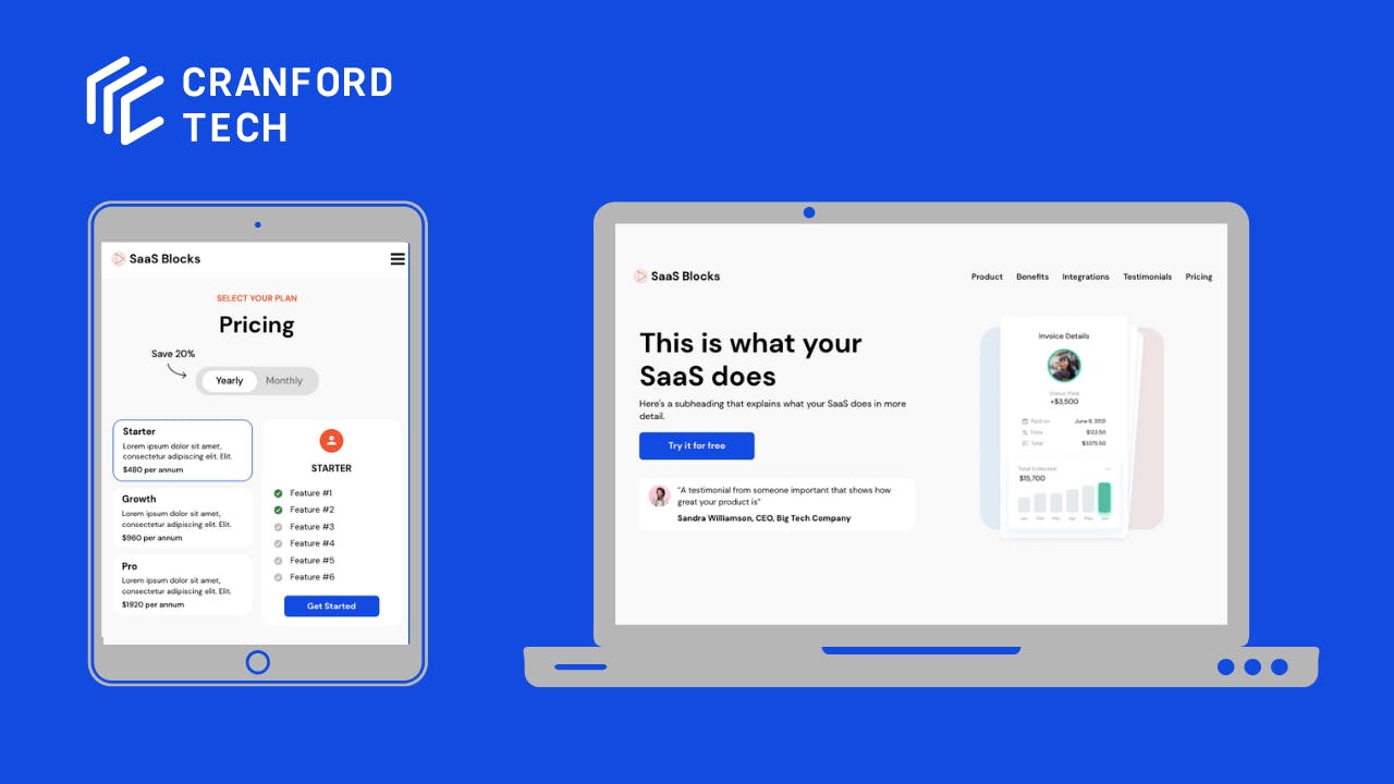 Premium SaaS Landing Page Template | Bubble