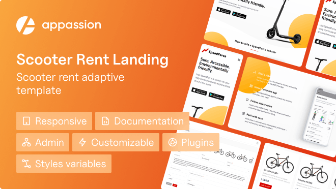 Scooter Rent Landing Page Template | Bubble