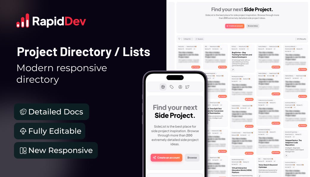 Side Project Directory / List Template | Bubble
