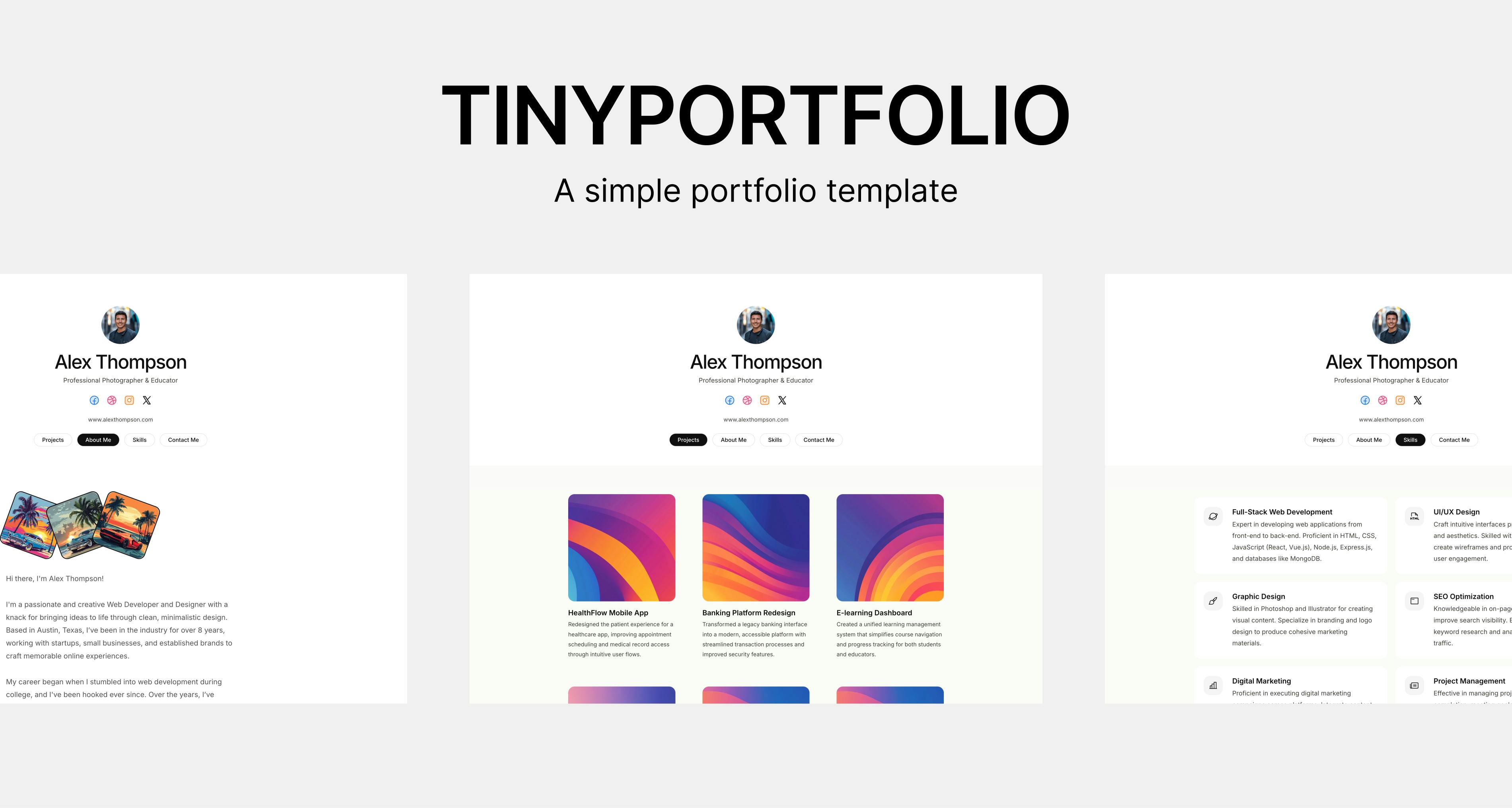 TinyPortfolio Template | Bubble