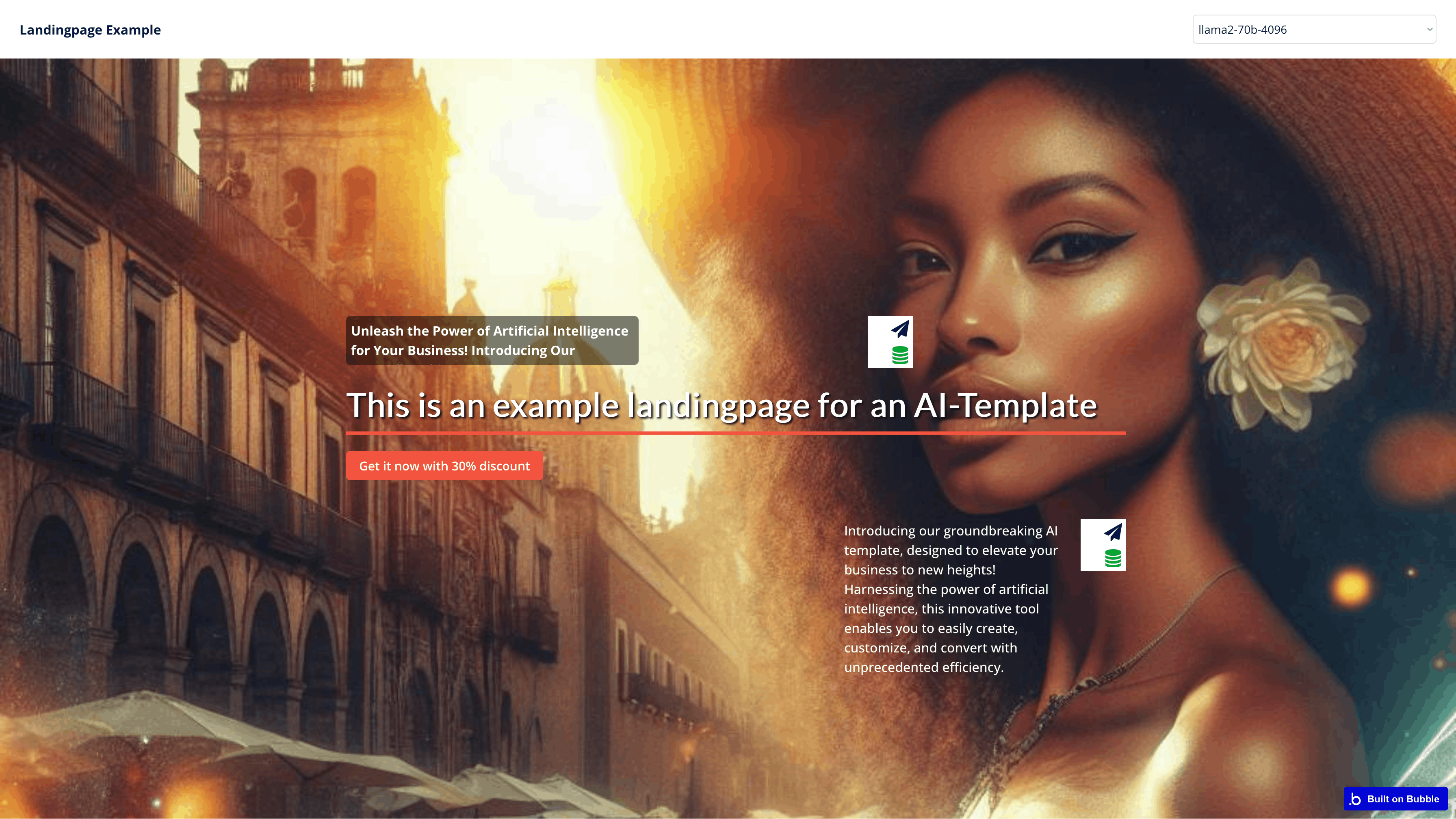 Groq-AI driven Landingpage Template | Bubble