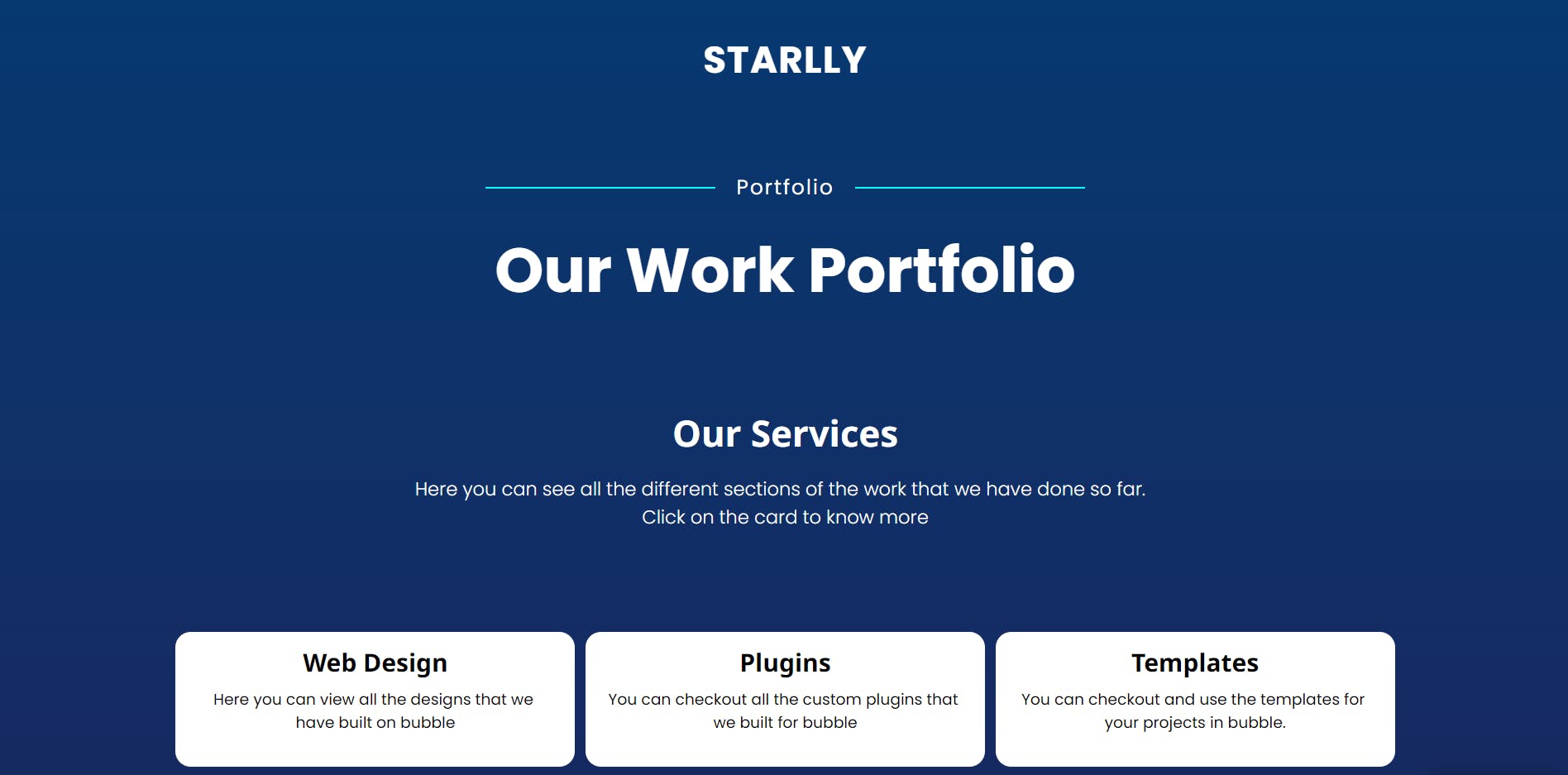 Starlly-portfolio-template Template | Bubble