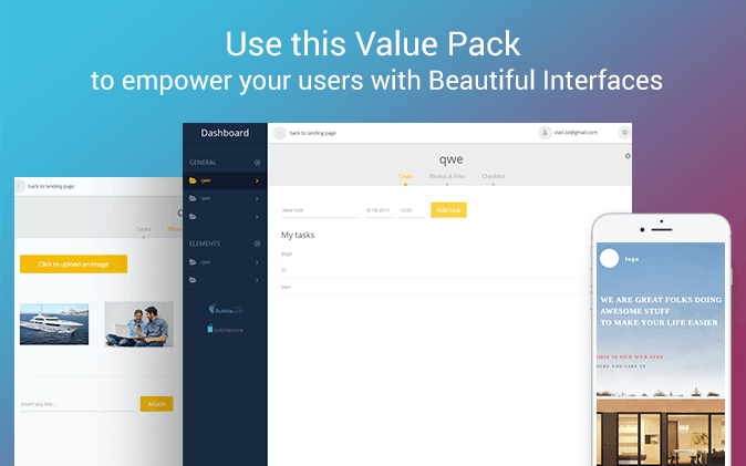 Dashboard + Landing Page Template | Bubble Dashboard + Landing Page Template | Bubble