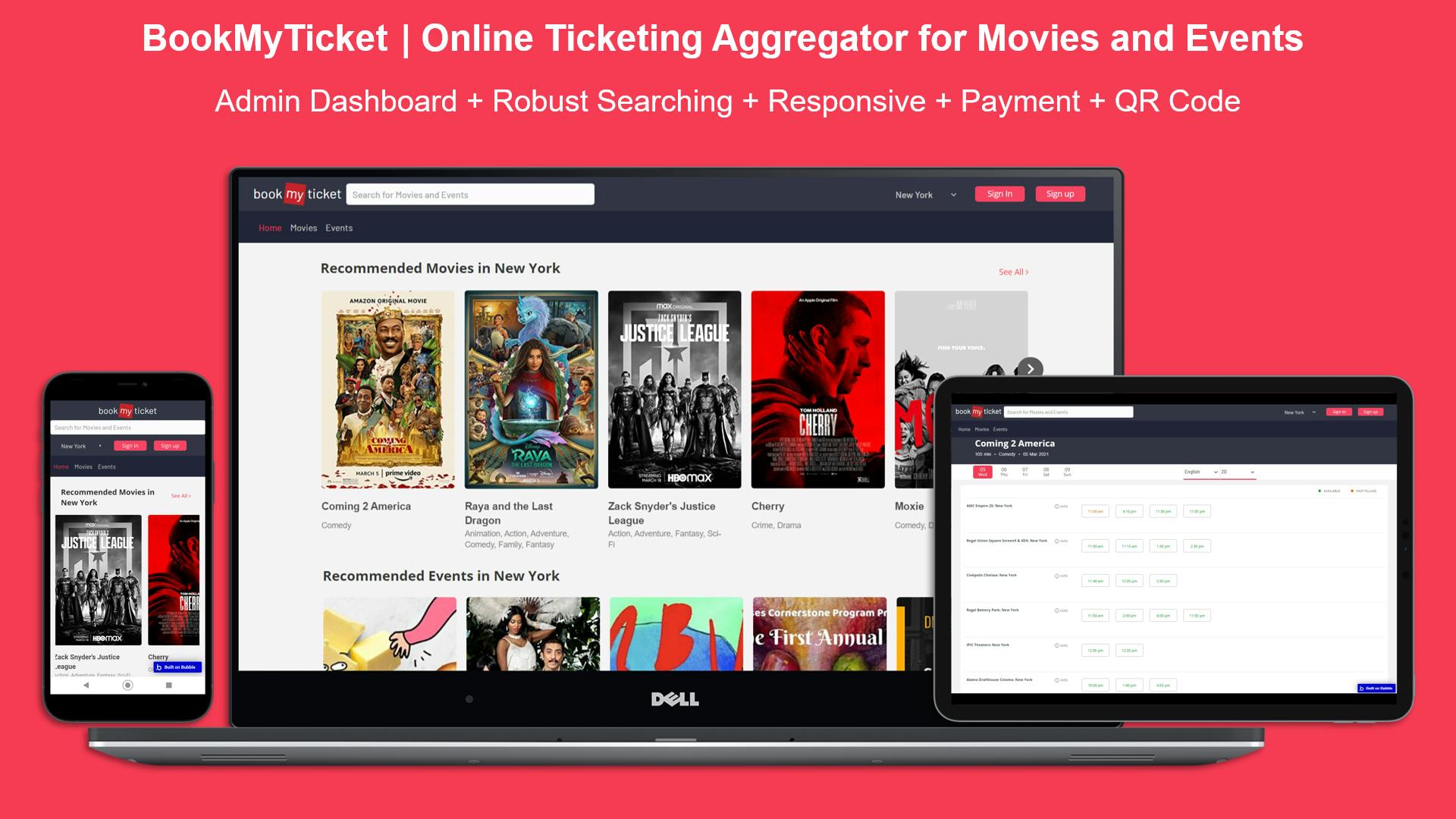 BookMyTicket-Movies & Events Template | Bubble