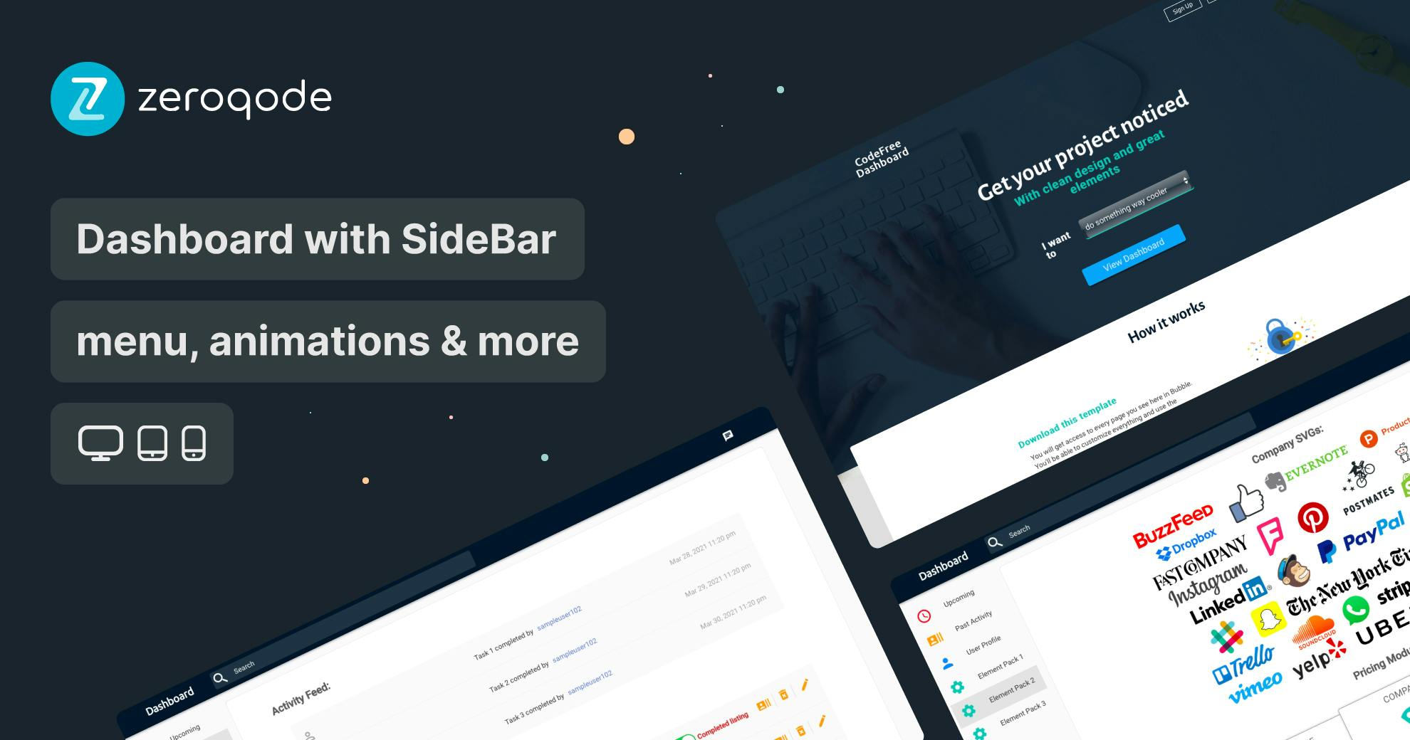 Codefree Dashboard Template Bubble