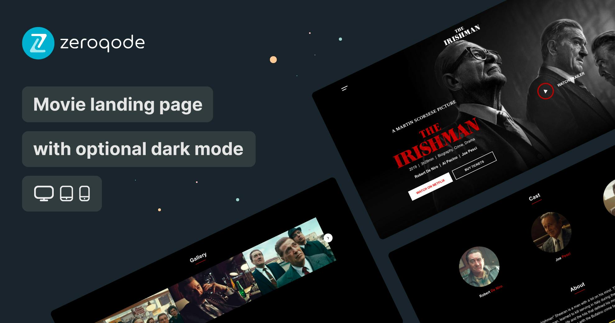 Movie Promo Landing Page Template | Bubble