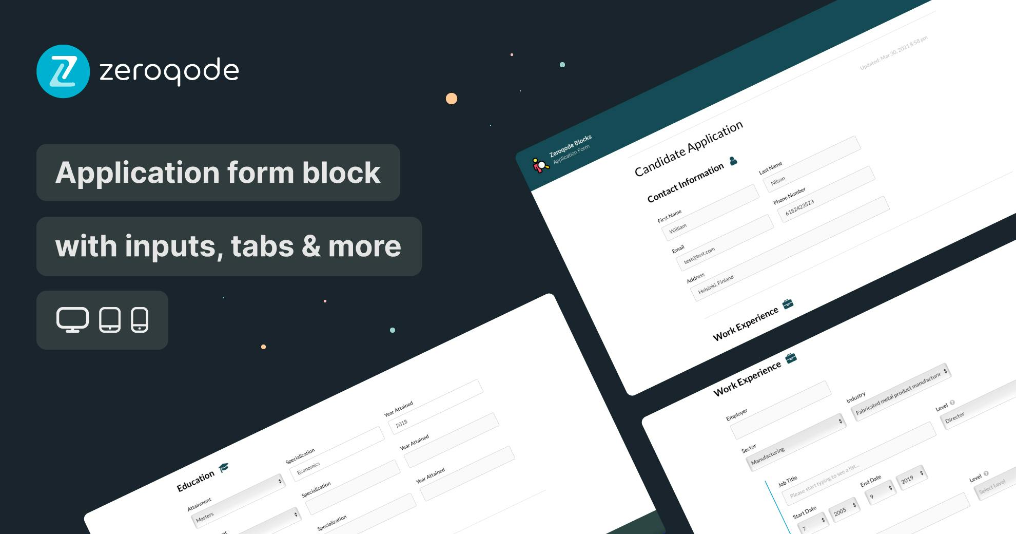 Application Form Block Template | Bubble
