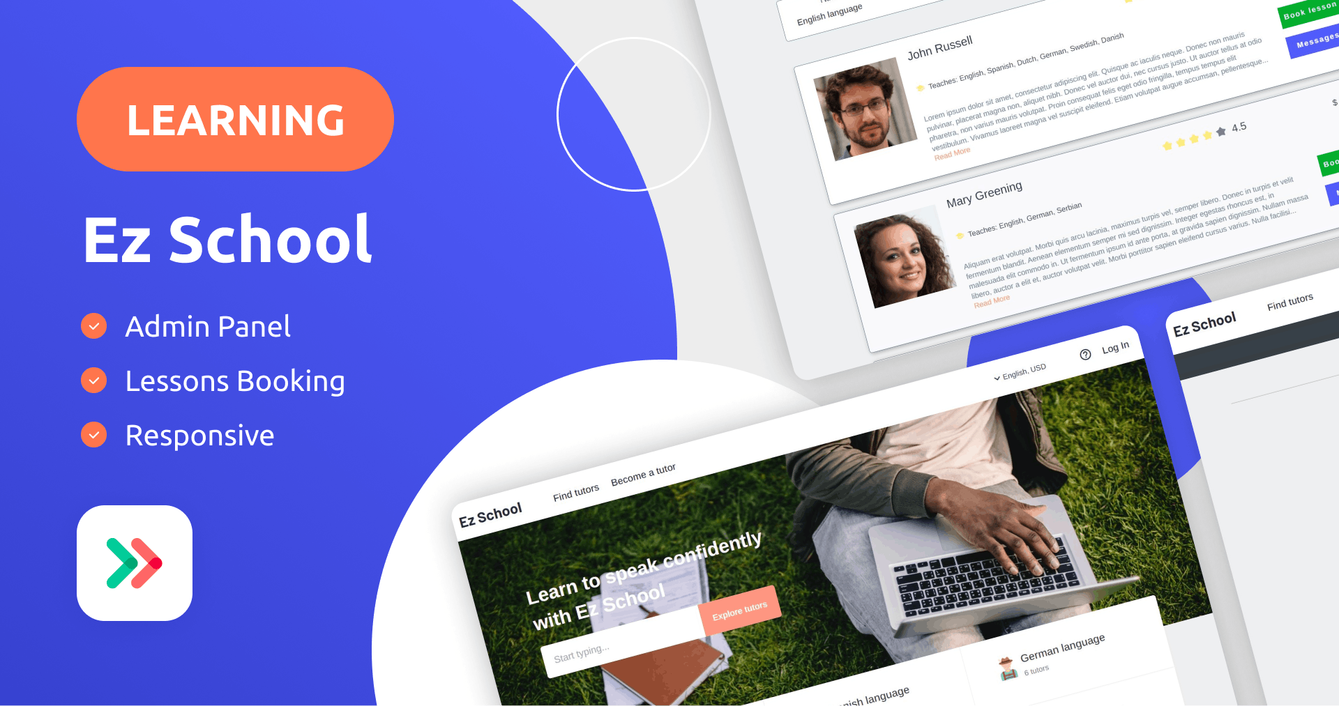 Ez School - Learning & Booking Template | Bubble