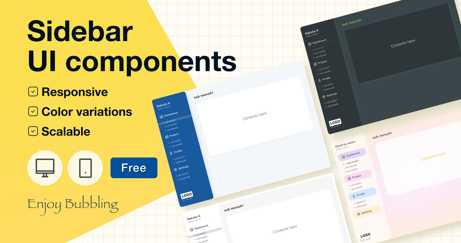 [NEW Template] Sidebar UI components - Showcase - Bubble Forum