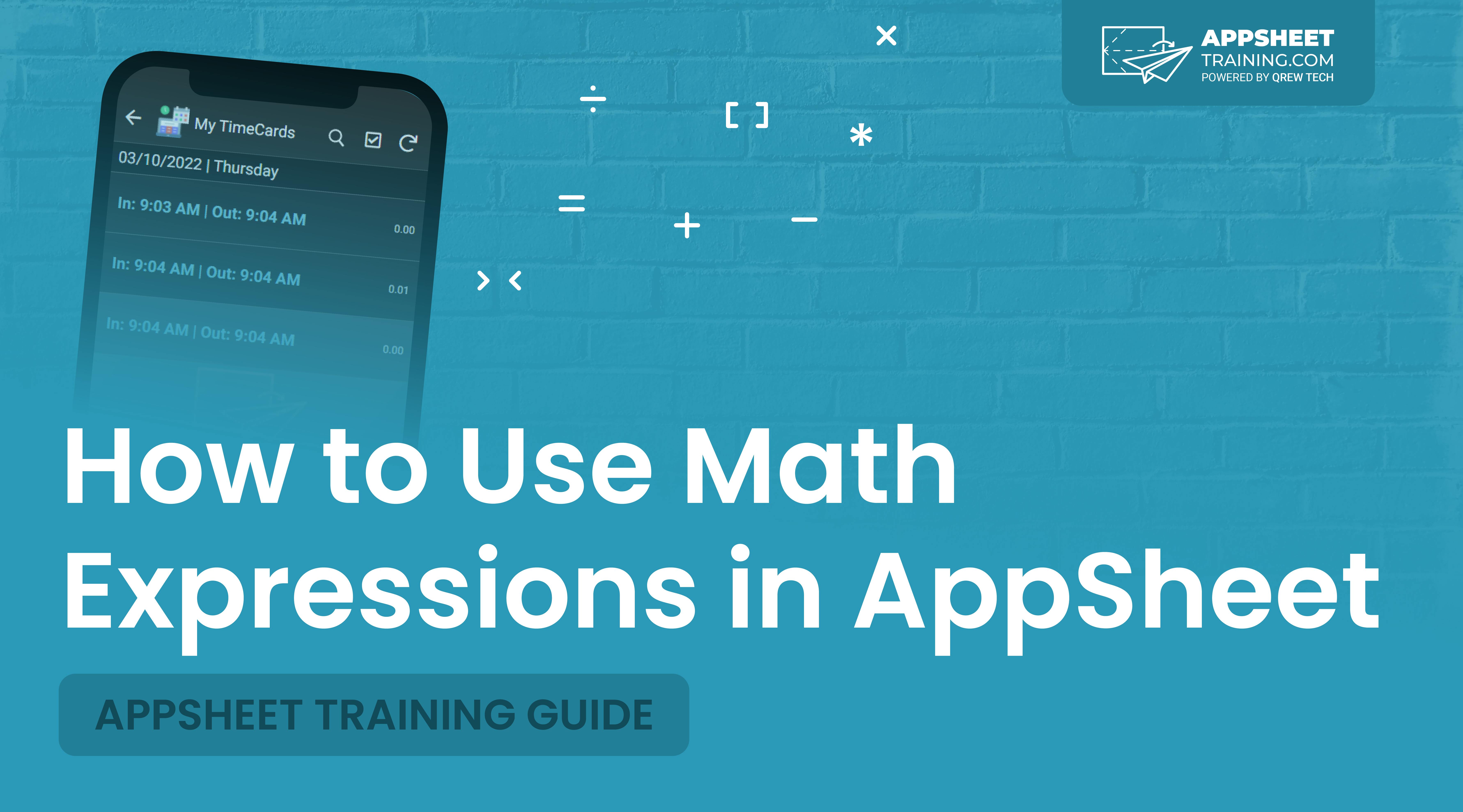 Appsheet Training Guide How To Use Math Expressions In Appsheet