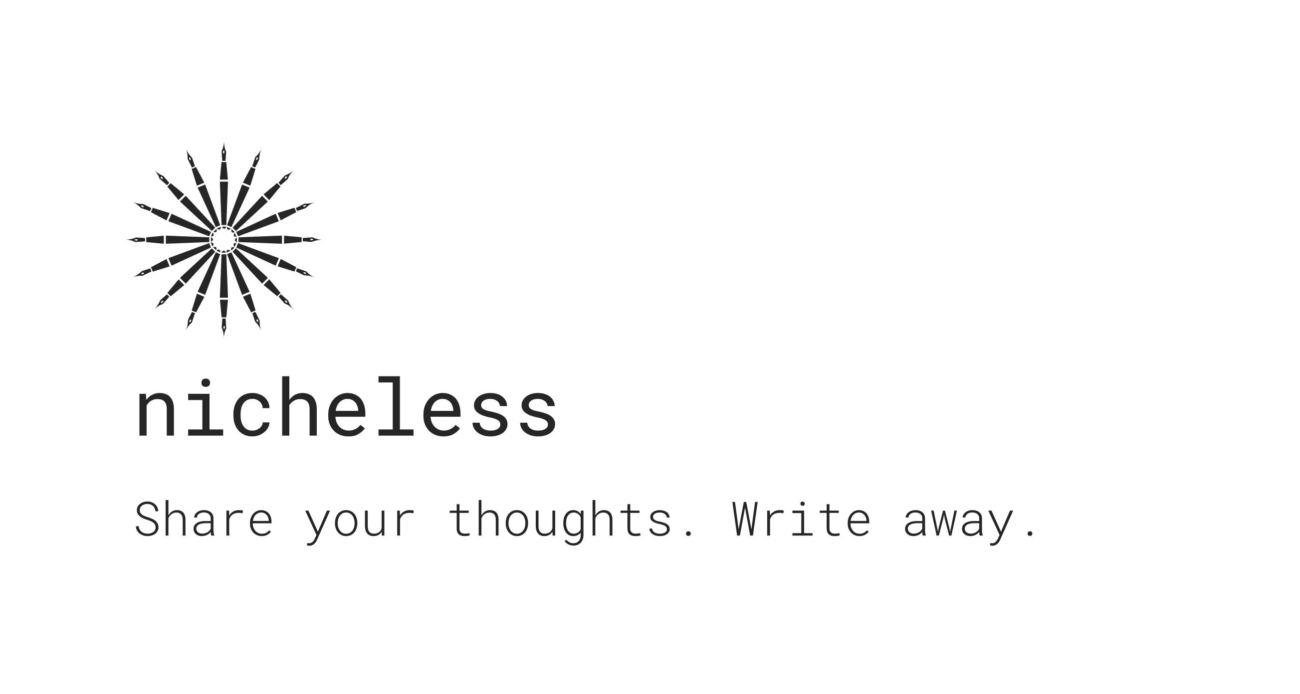 Nicheless | Share your thoughts. Write away.