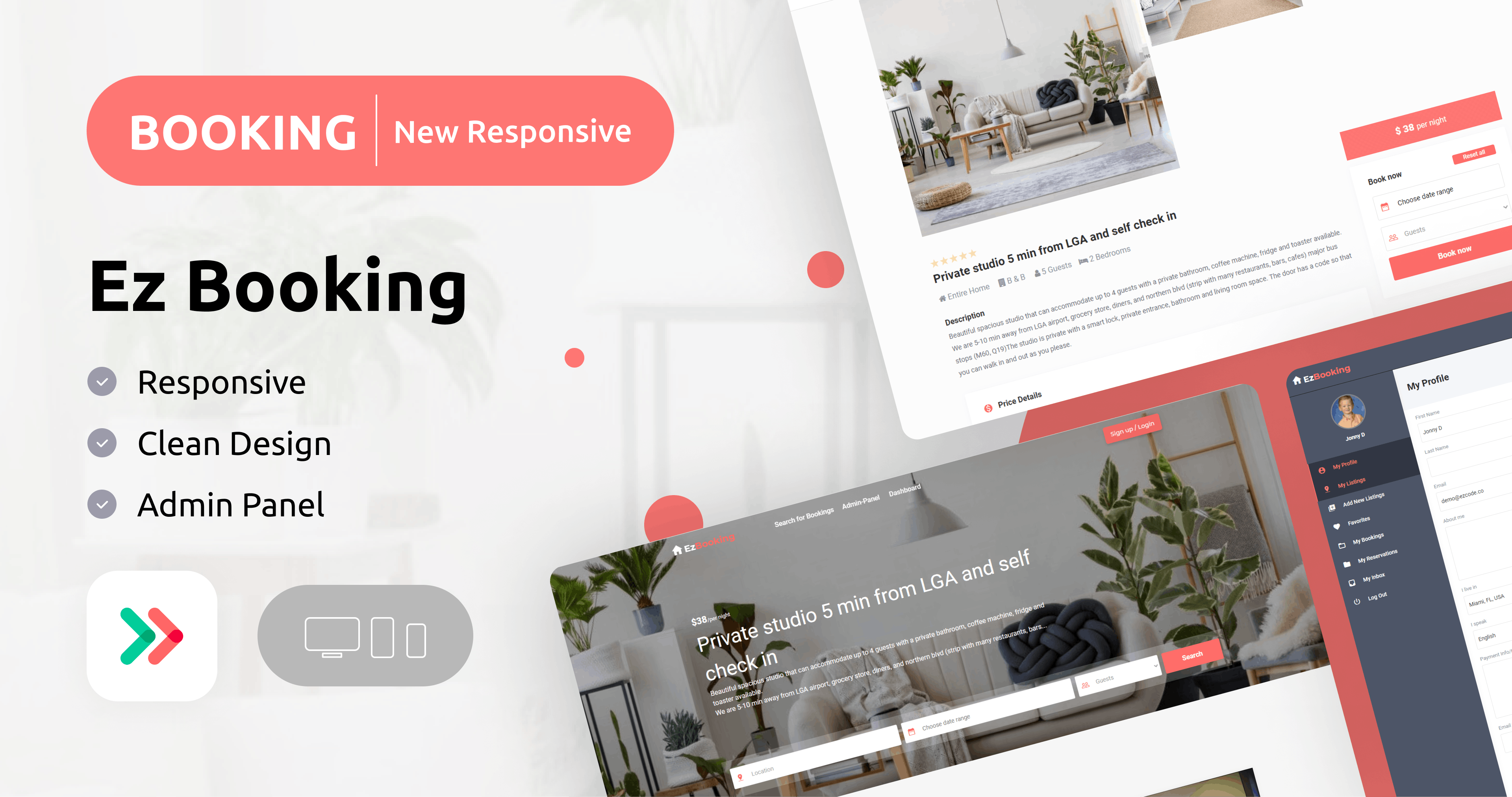 Ez Hotels and Home Booking Template | Bubble