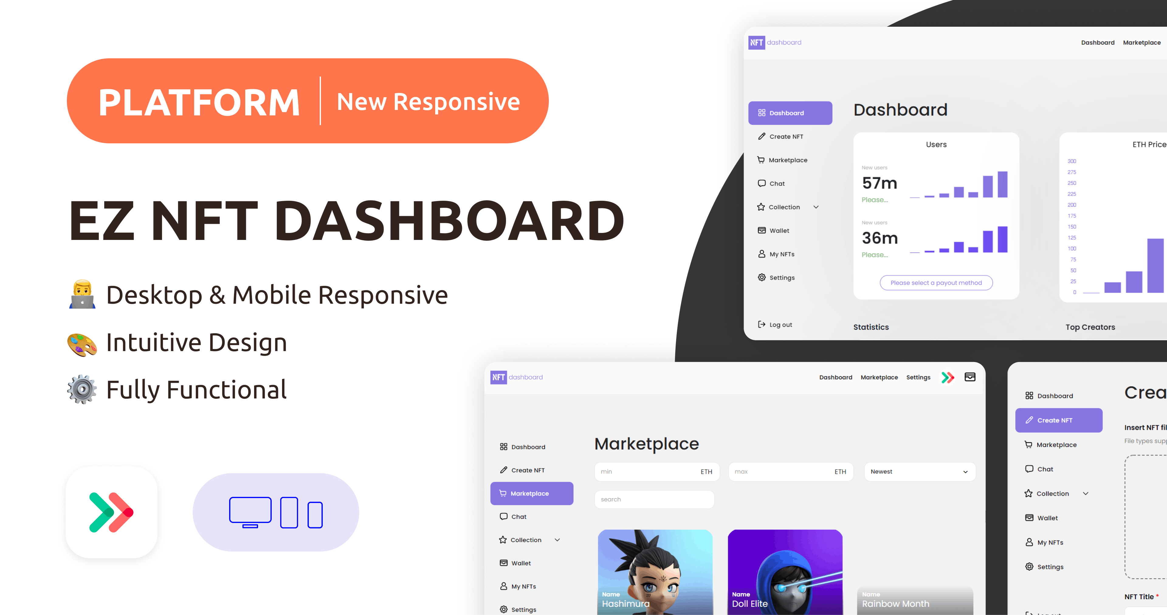 Ez Nft Dashboard Template | Bubble