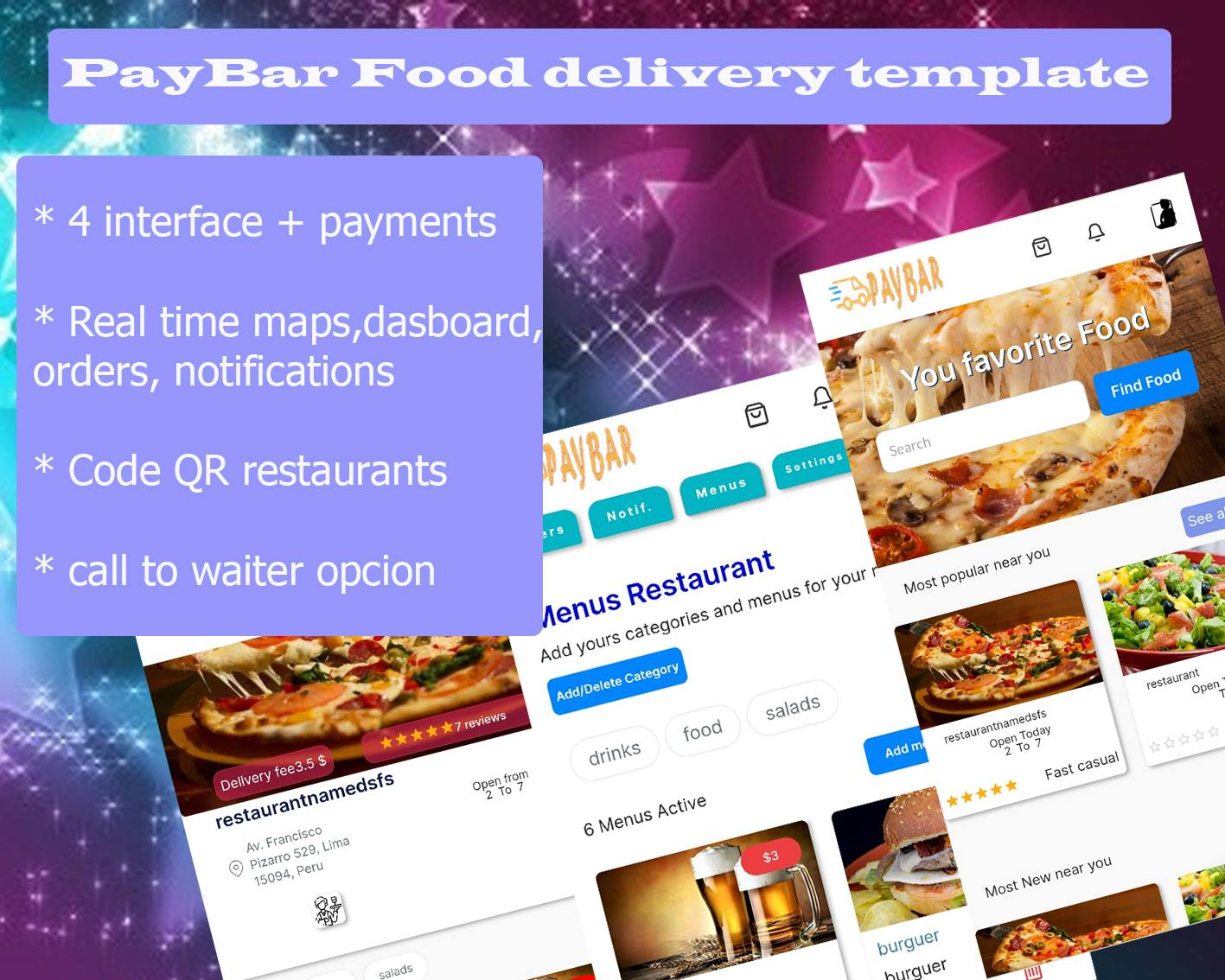 Paybar Food Delivery Template | Bubble