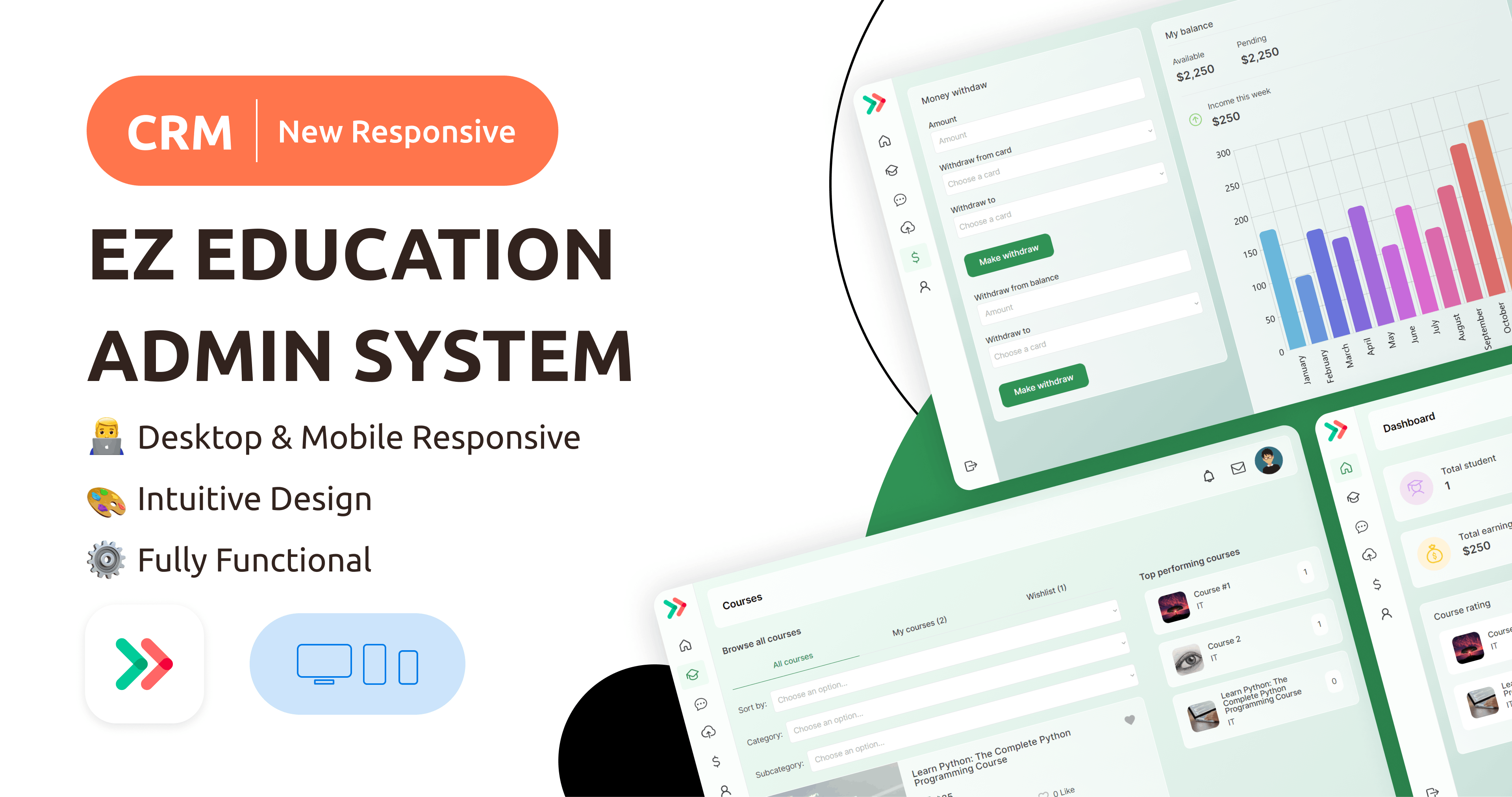 Ez Education Admin System CRM Template | Bubble