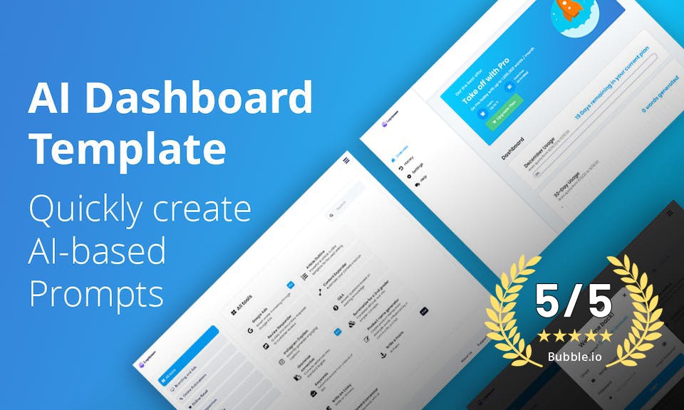 AI Dashboard Template Template | Bubble