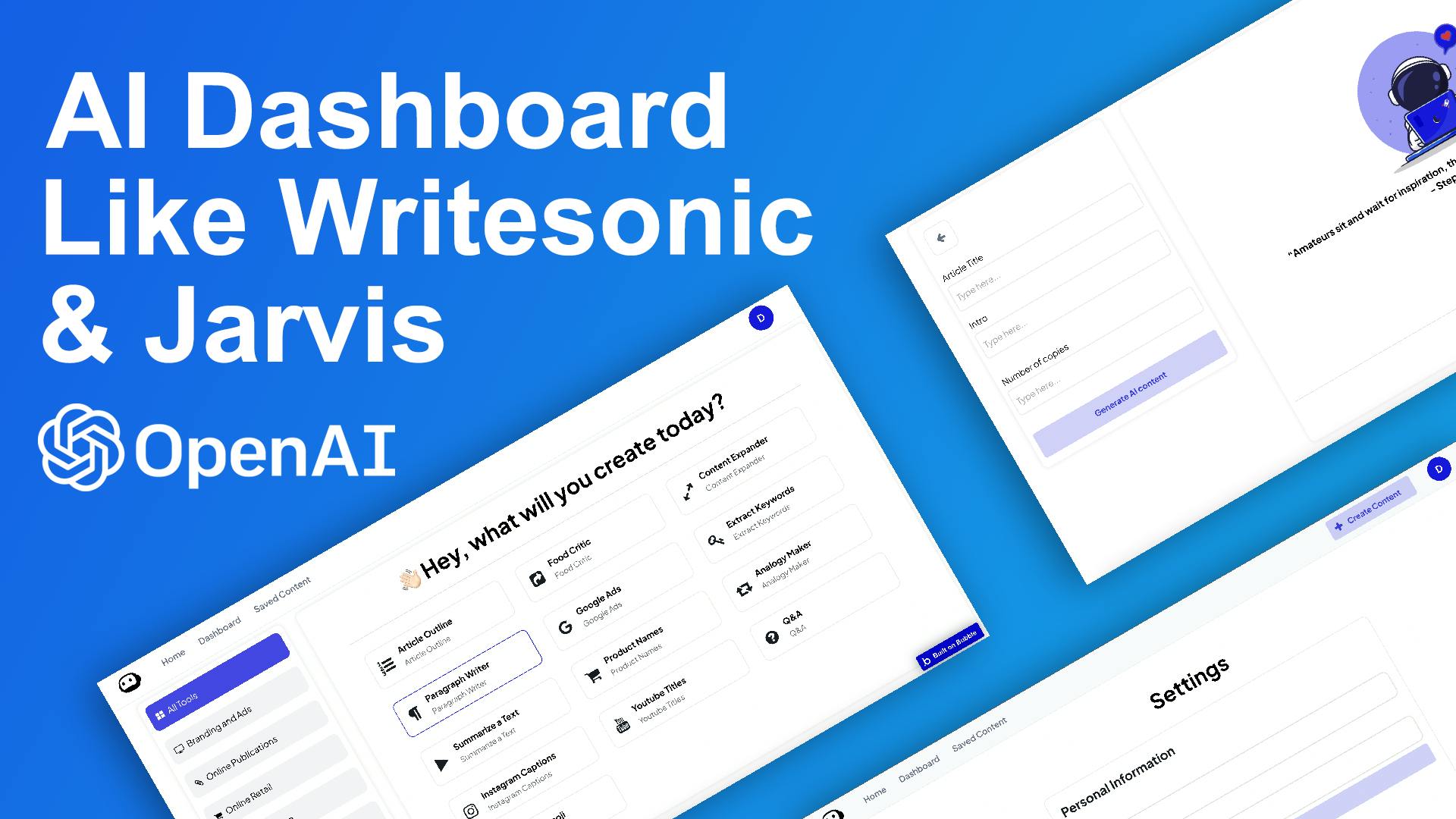 AI Dashboard Template | Bubble