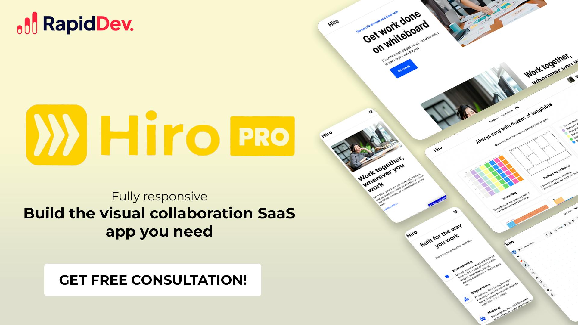 Whiteboard Saas - Hiro Pro Template | Bubble